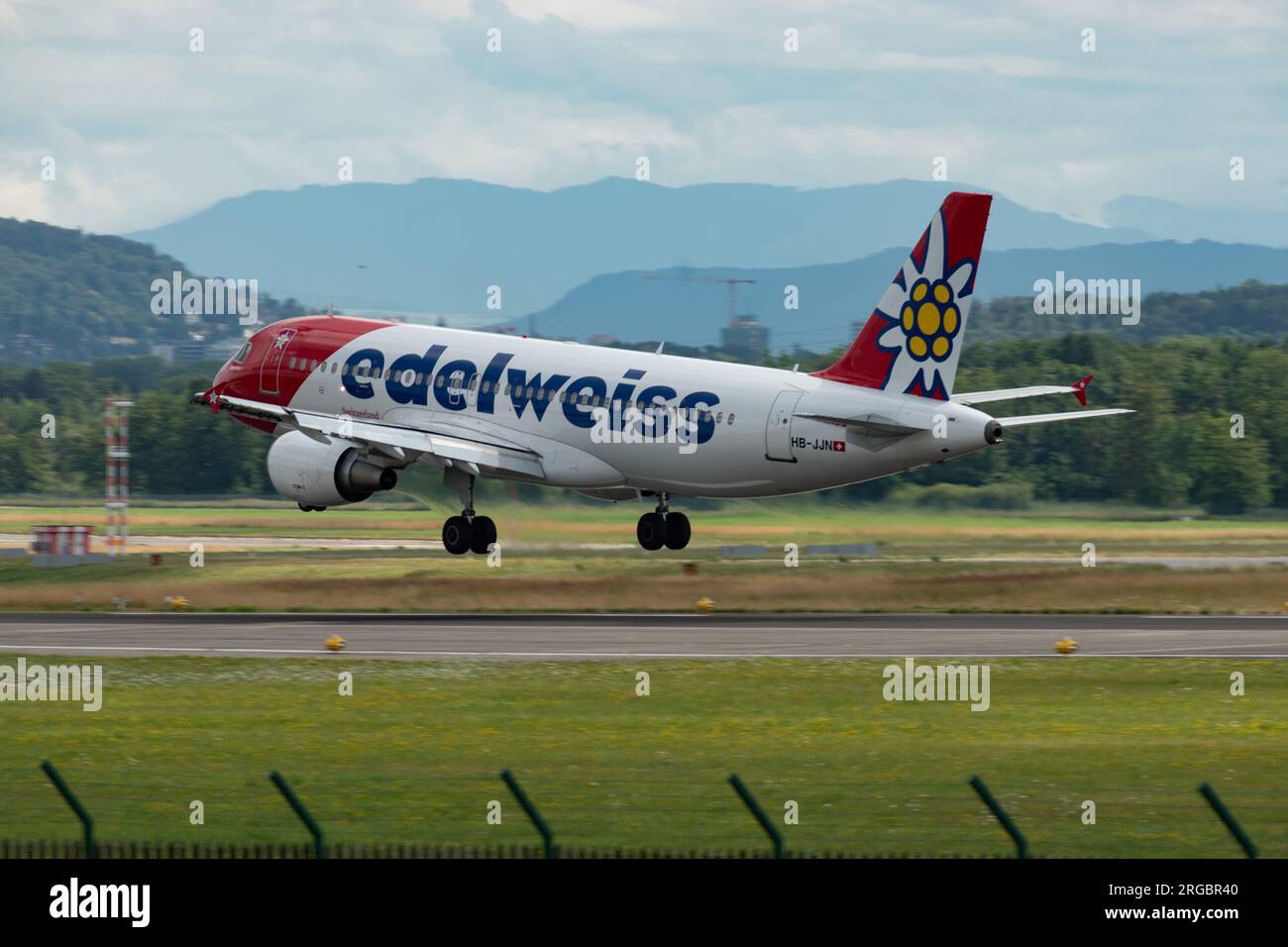 Zurich, Switzerland, July 13, 2023 HB-JJN Edelweiss Air Airbus A320-214 ...