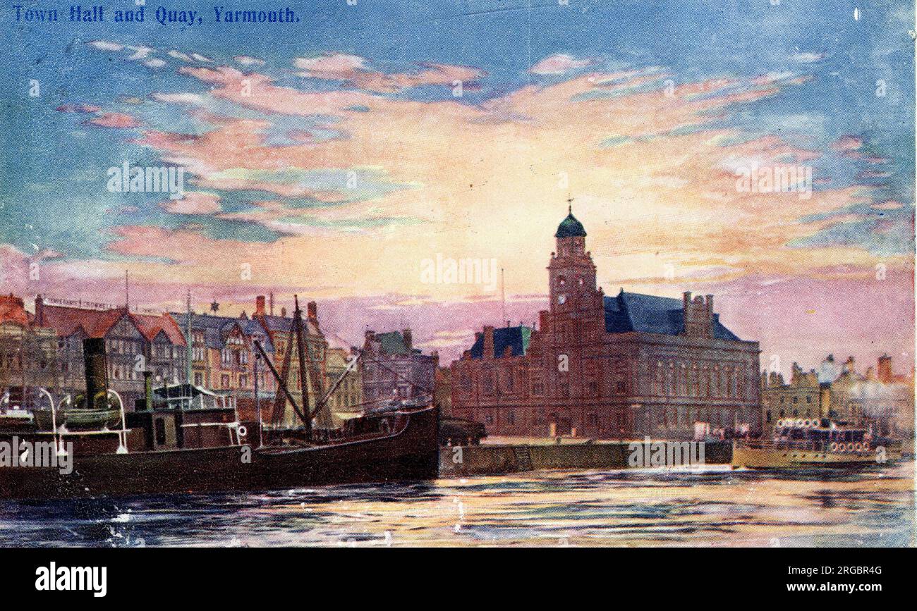 Town Hall and Quay, Yarmouth, Norfolk Stock Photo - Alamy