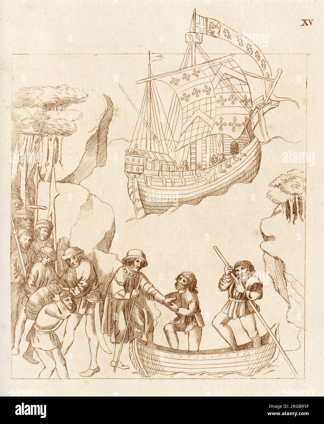 Richard Beauchamp, Earl of Warwick, in pilgrim's dress, embarks on a ...