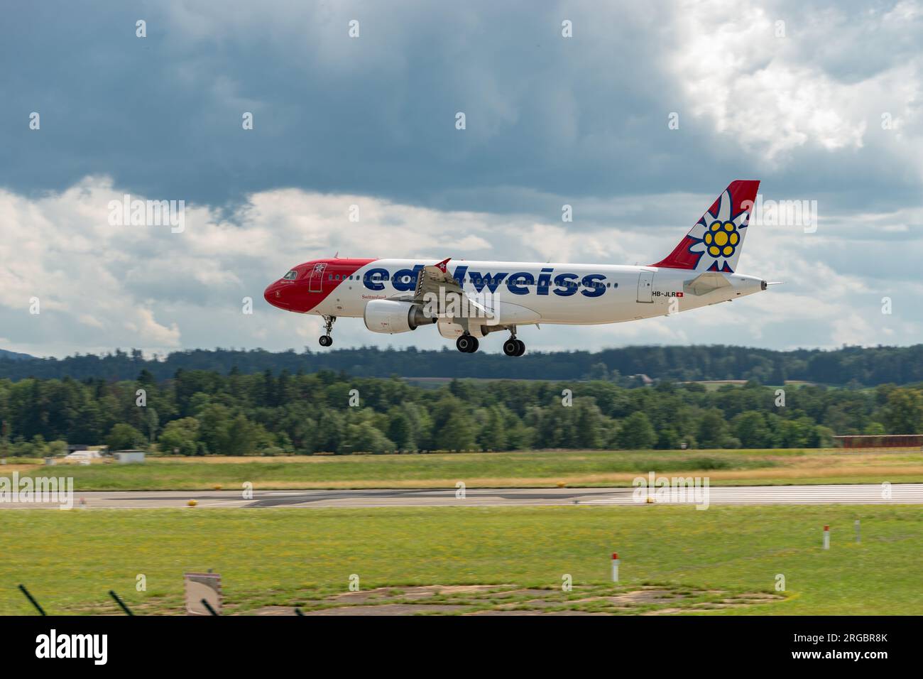 Zurich, Switzerland, July 13, 2023 HB-JLR Edelweiss Air Airbus A320-214 ...