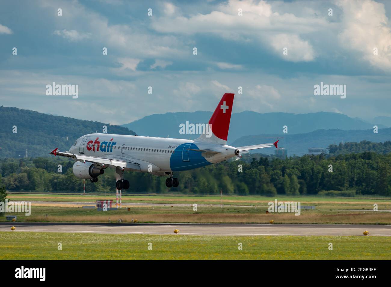 Zurich, Switzerland, July 13, 2023 HB-JOJ Chair Airlines Airbus A319 ...