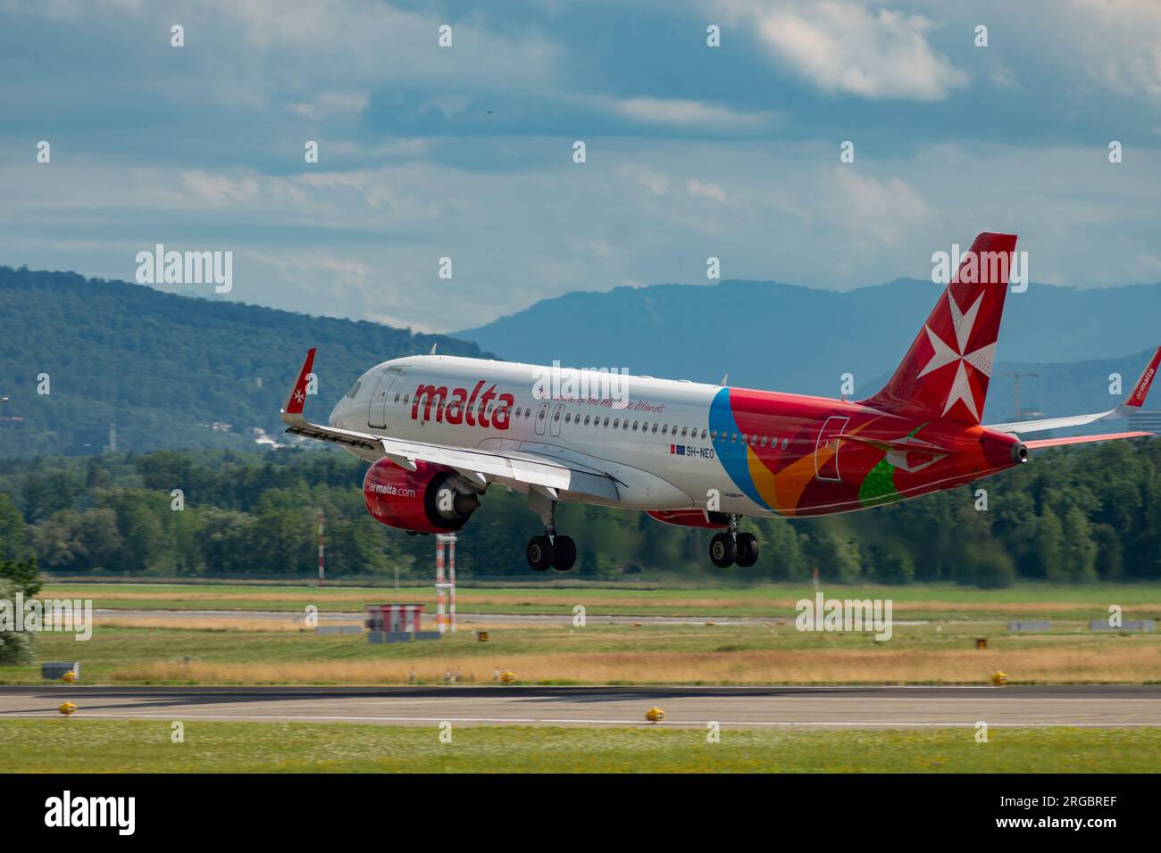 Zurich, Switzerland, July 13, 2023 9H-NEO Air Malta Airbus A320-251N ...