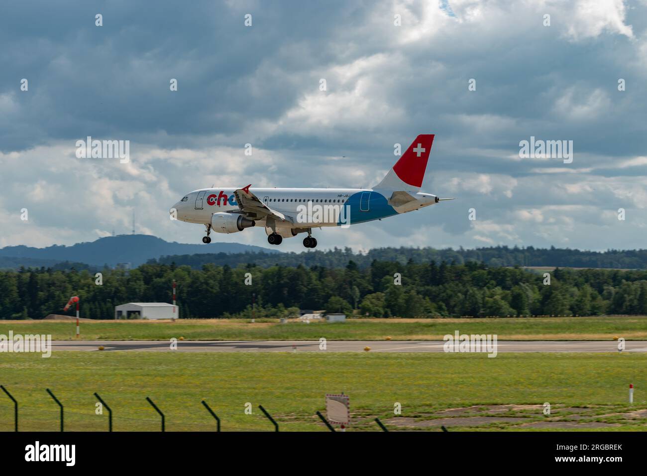Zurich, Switzerland, July 13, 2023 HB-JOJ Chair Airlines Airbus A319 ...