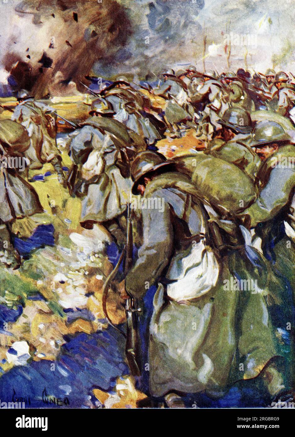 The French force rushed forward and took possession of the crater ...