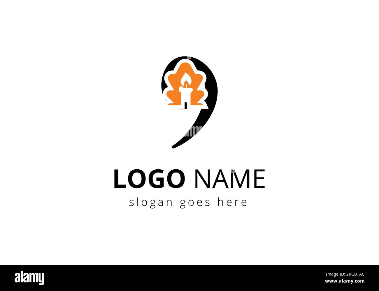 Letter 9 With Candle Logo Design Vector Template. For Event ...