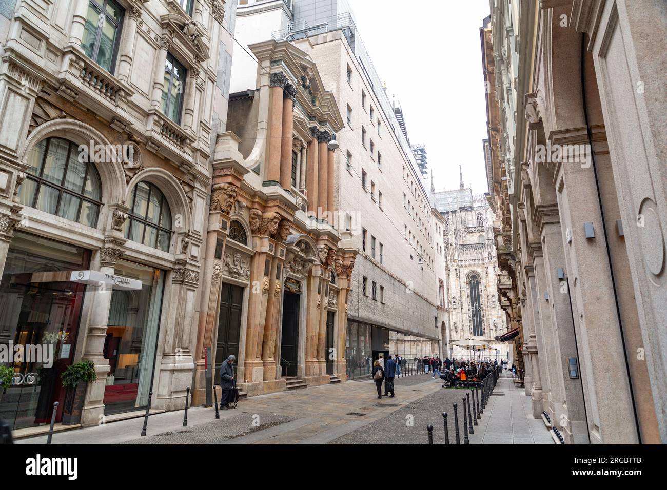 Milan, Italy - 30 March 2022: Front facade of San Raffaele Church in ...