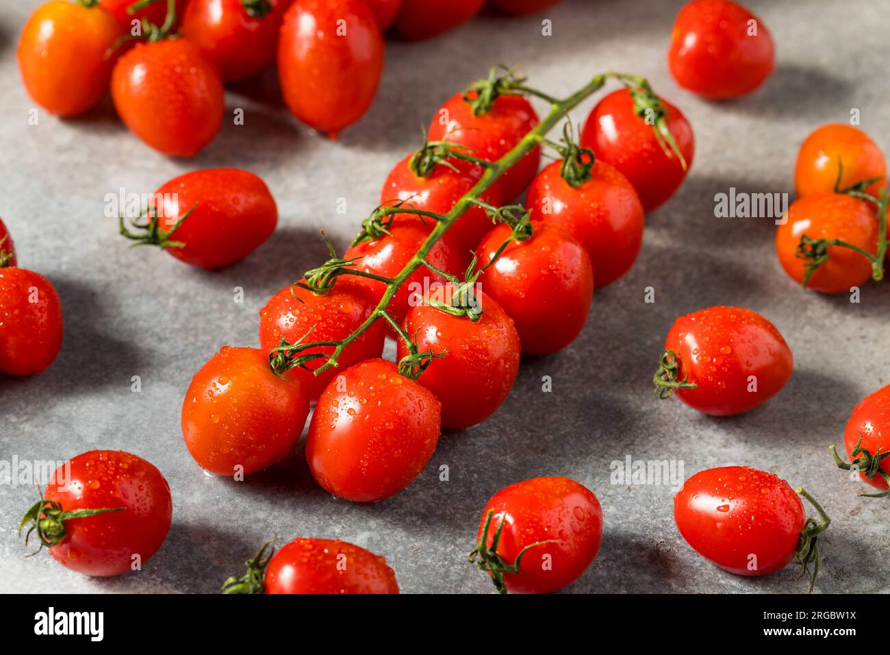Organic Raw Red Cherry Tomatoes Ready to Eat Stock Photo - Alamy
