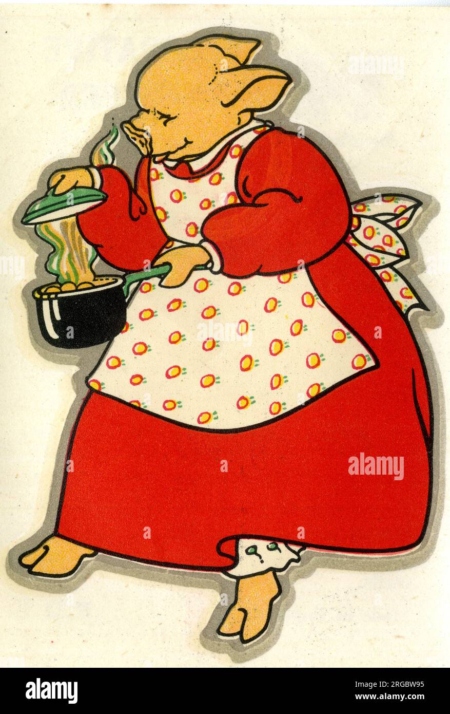 Cartoon, Mrs Pig cooking Stock Photo - Alamy