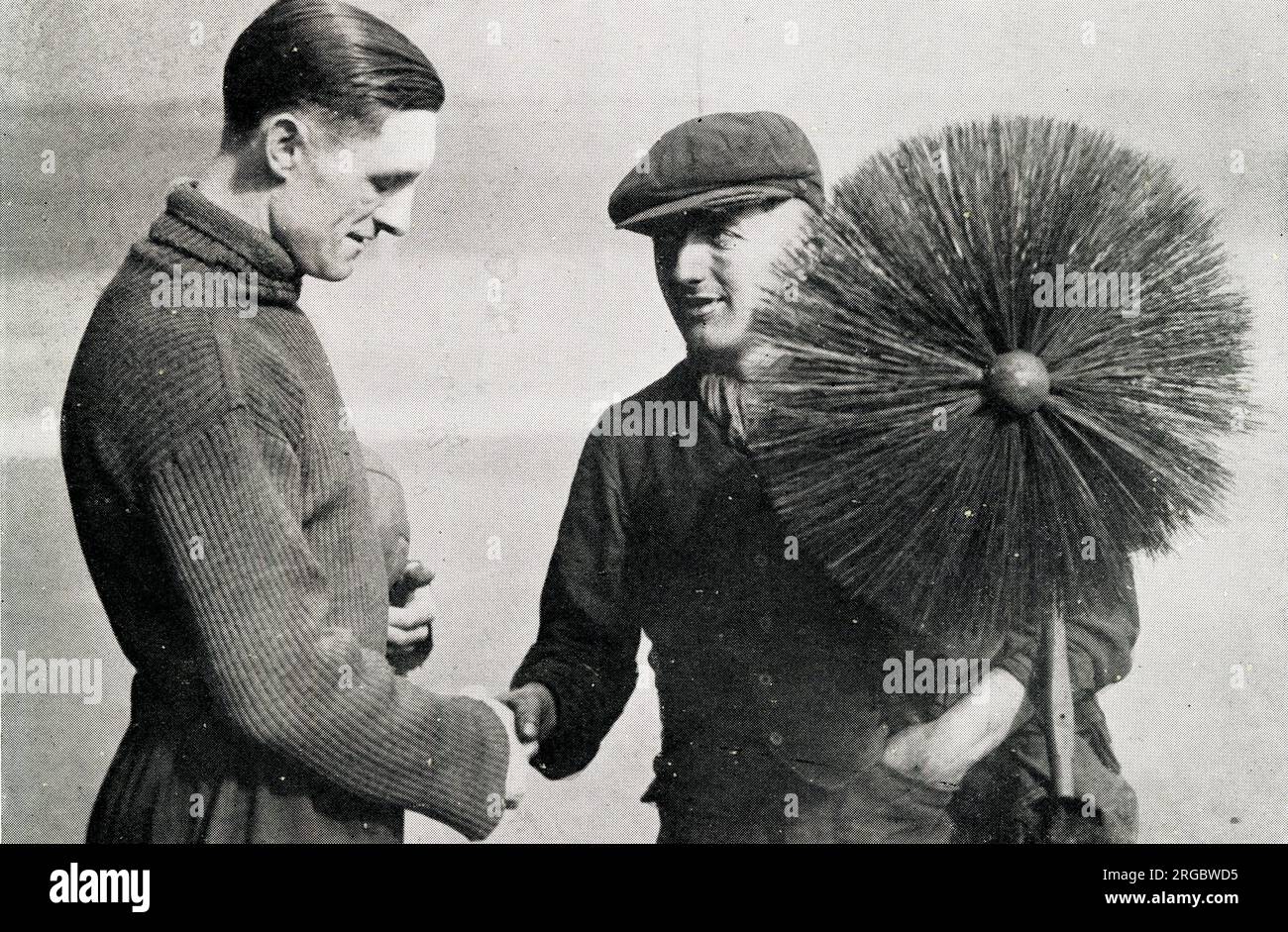 Leslie Howe of Tottenham Hotspur, lucky handshake with chimney sweep ...