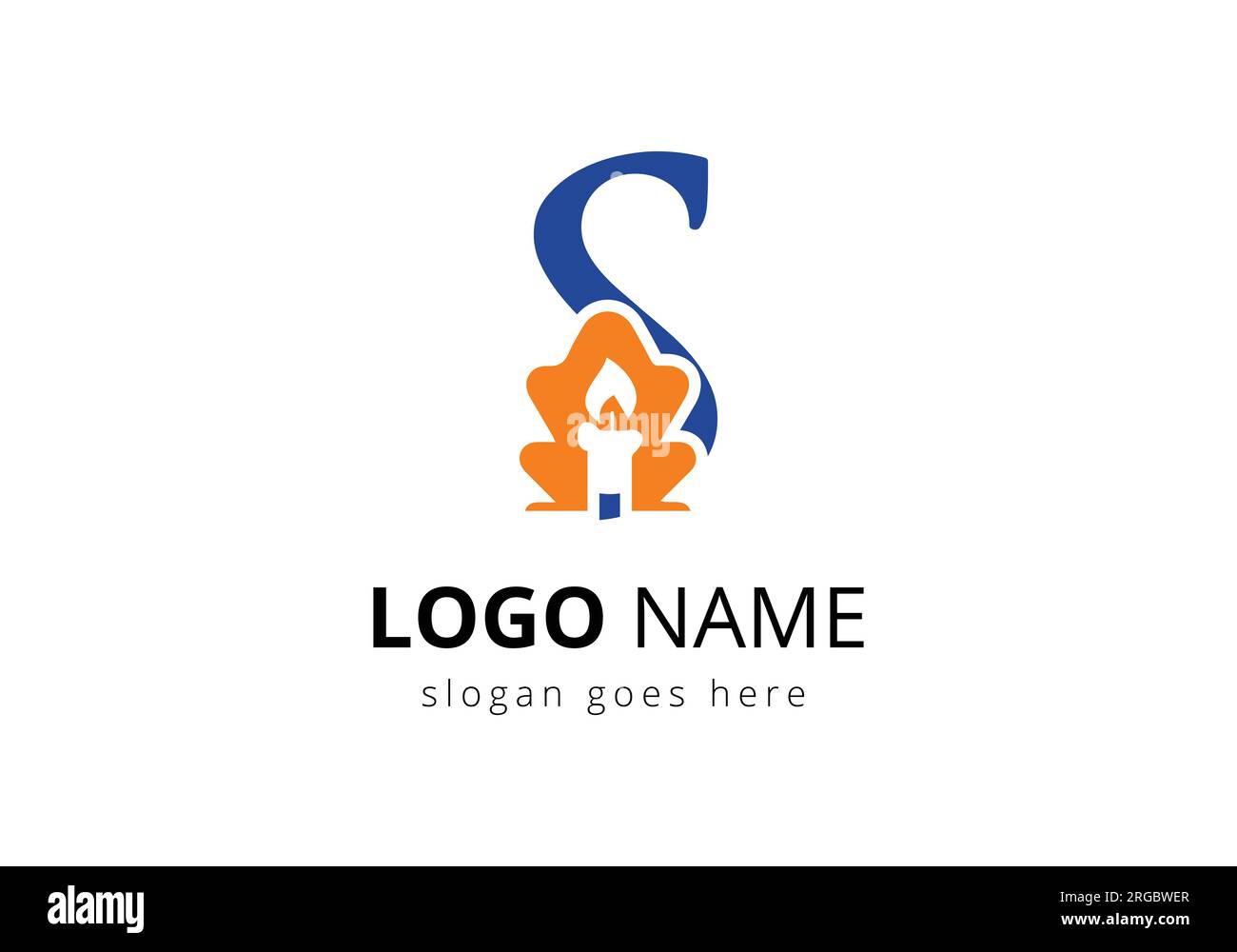 Letter S With Candle Logo Design Vector Template. For Event ...