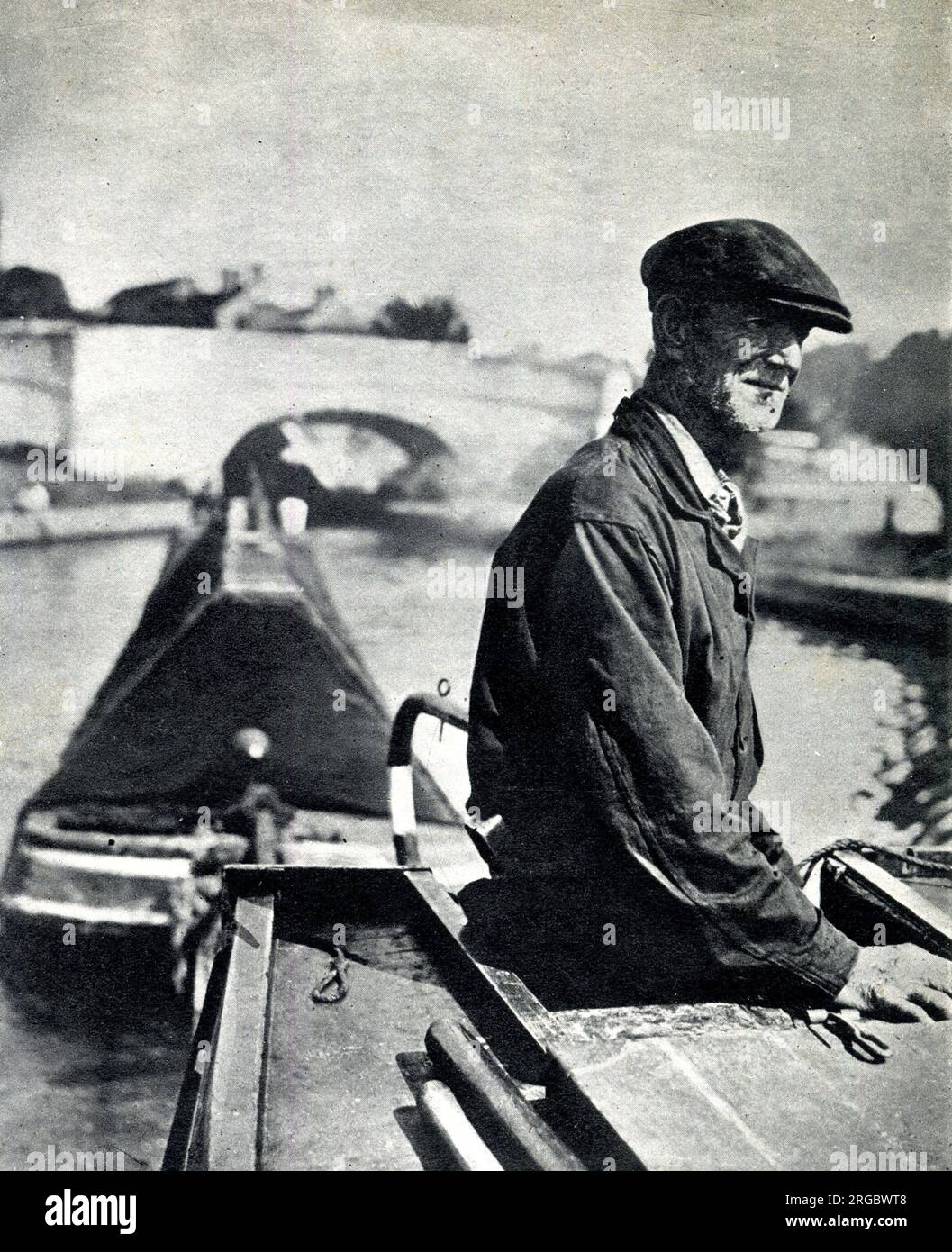 Typical canal boatman from a family of bargees during the Second World ...