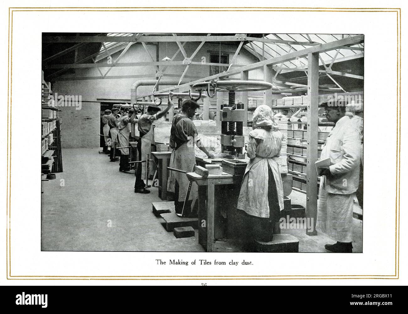 Making tiles from clay dust Stock Photo - Alamy