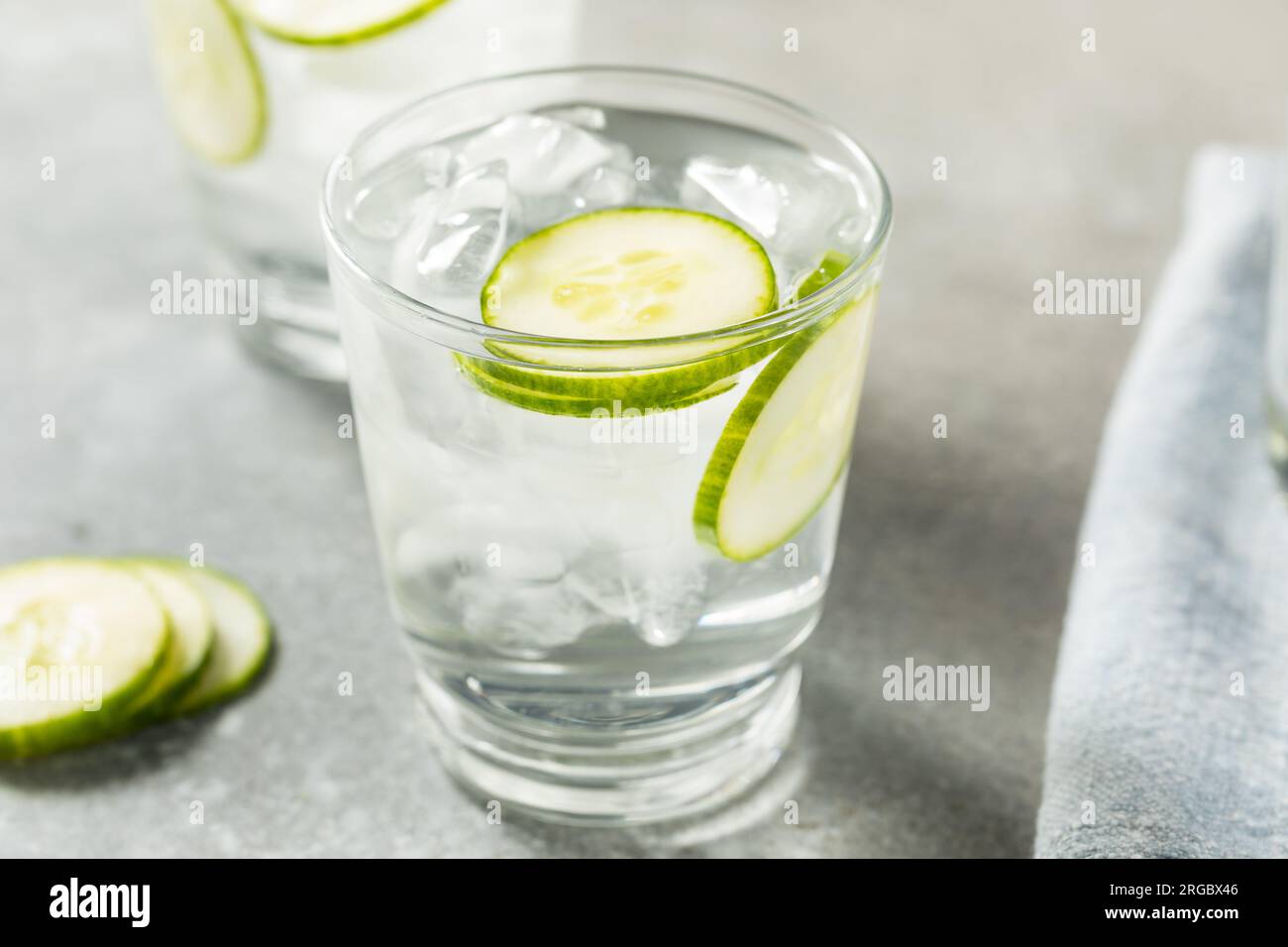 Detox cucumber drink ice hi-res stock photography and images - Alamy