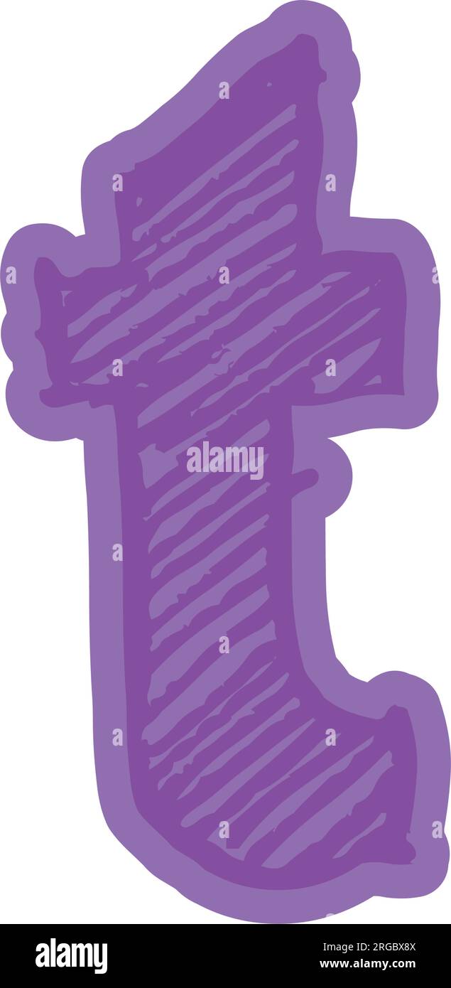 Isolated colored T letter with sketch effect Vector Stock Vector Image ...