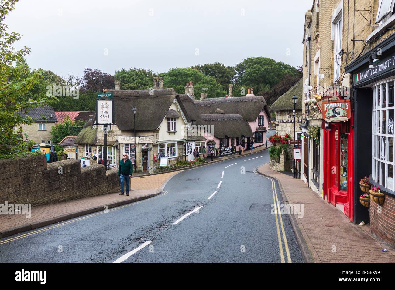 The picturesque thatched roofs in Shanklin Old Village in the Isle of ...