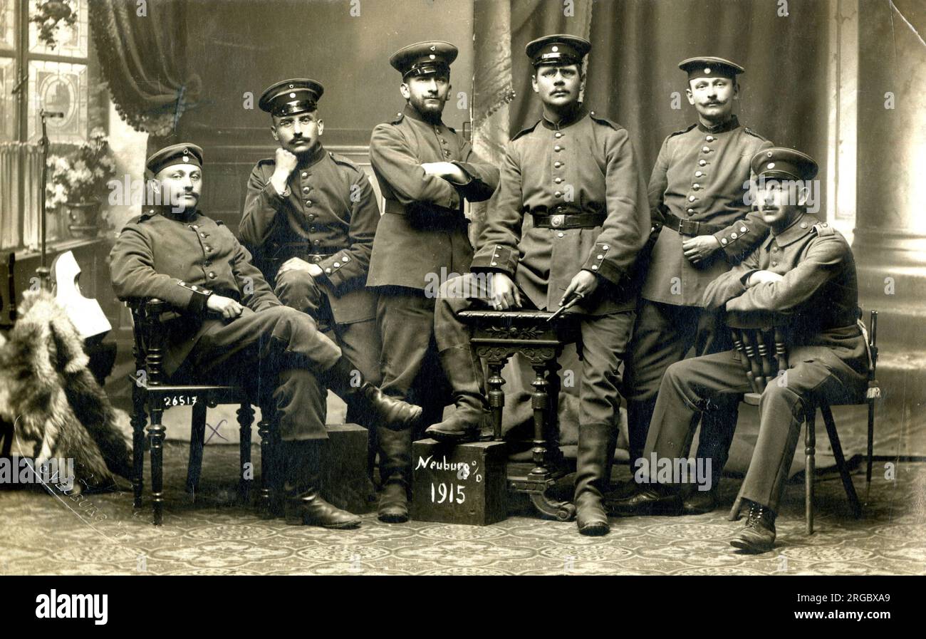 Group photo of six German soldiers, WW1 Stock Photo - Alamy
