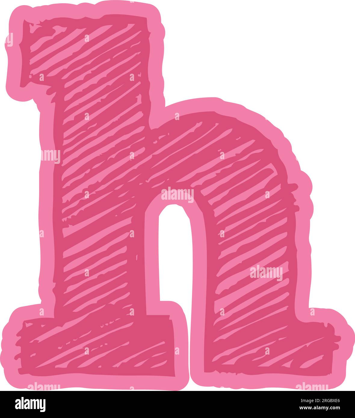 Isolated colored H letter with sketch effect Vector Stock Vector Image ...