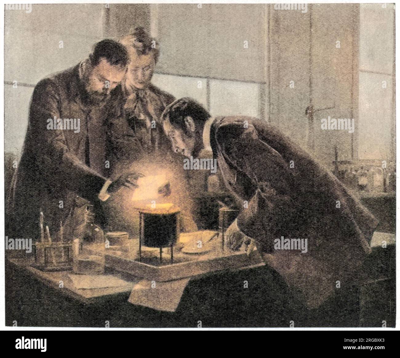 Marie and Pierre Curie in their laboratory, Paris Stock Photo - Alamy