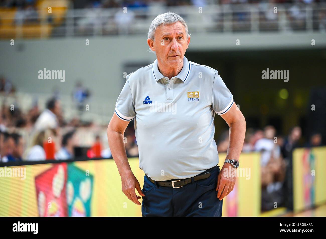 Athens, Greece. 08th Aug, 2023. Head Coach SVETISLAV PESIC of Serbia ...