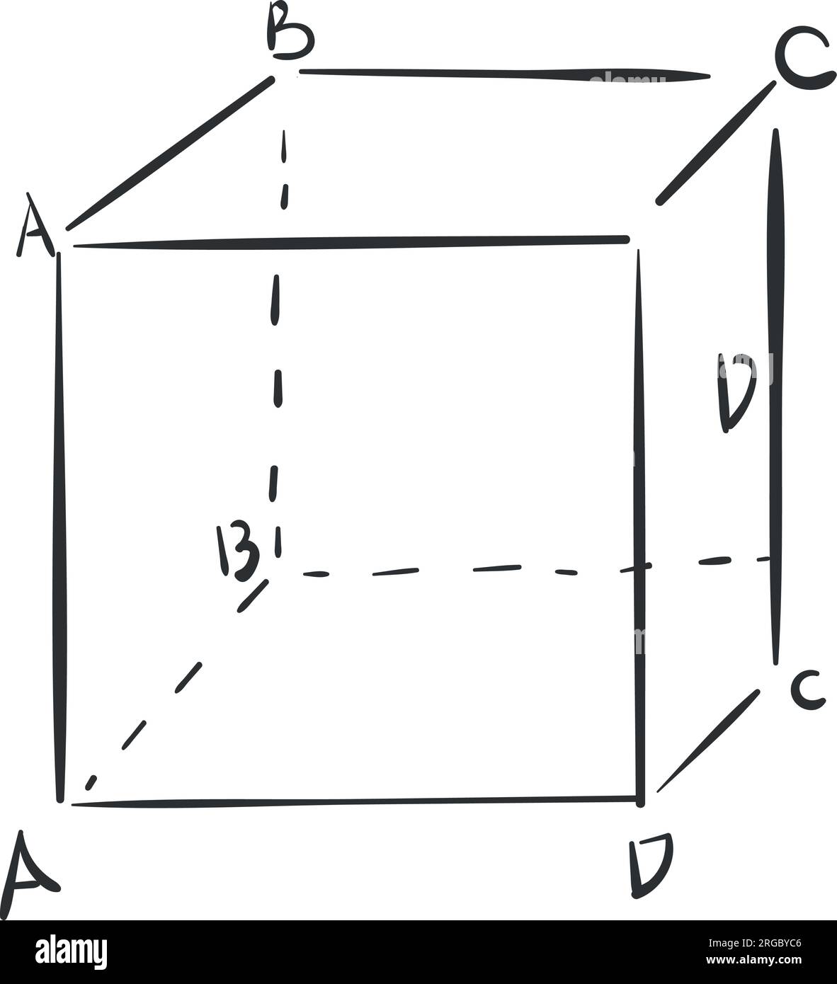 Isolated sketch of a math cube figure Vector Stock Vector Image & Art ...