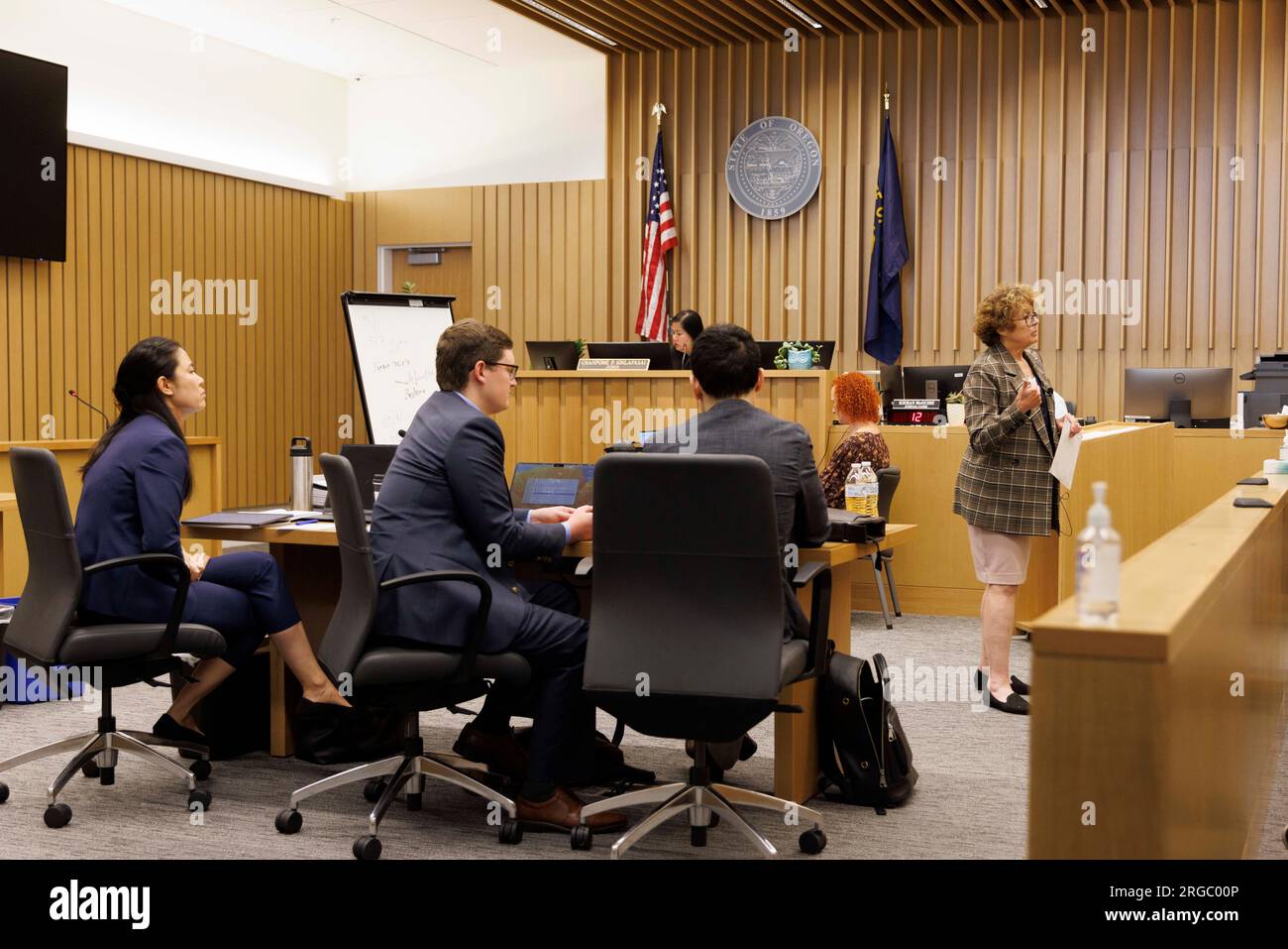 Portland, USA. 08th Aug, 2023. The defense closes its case, and the ...
