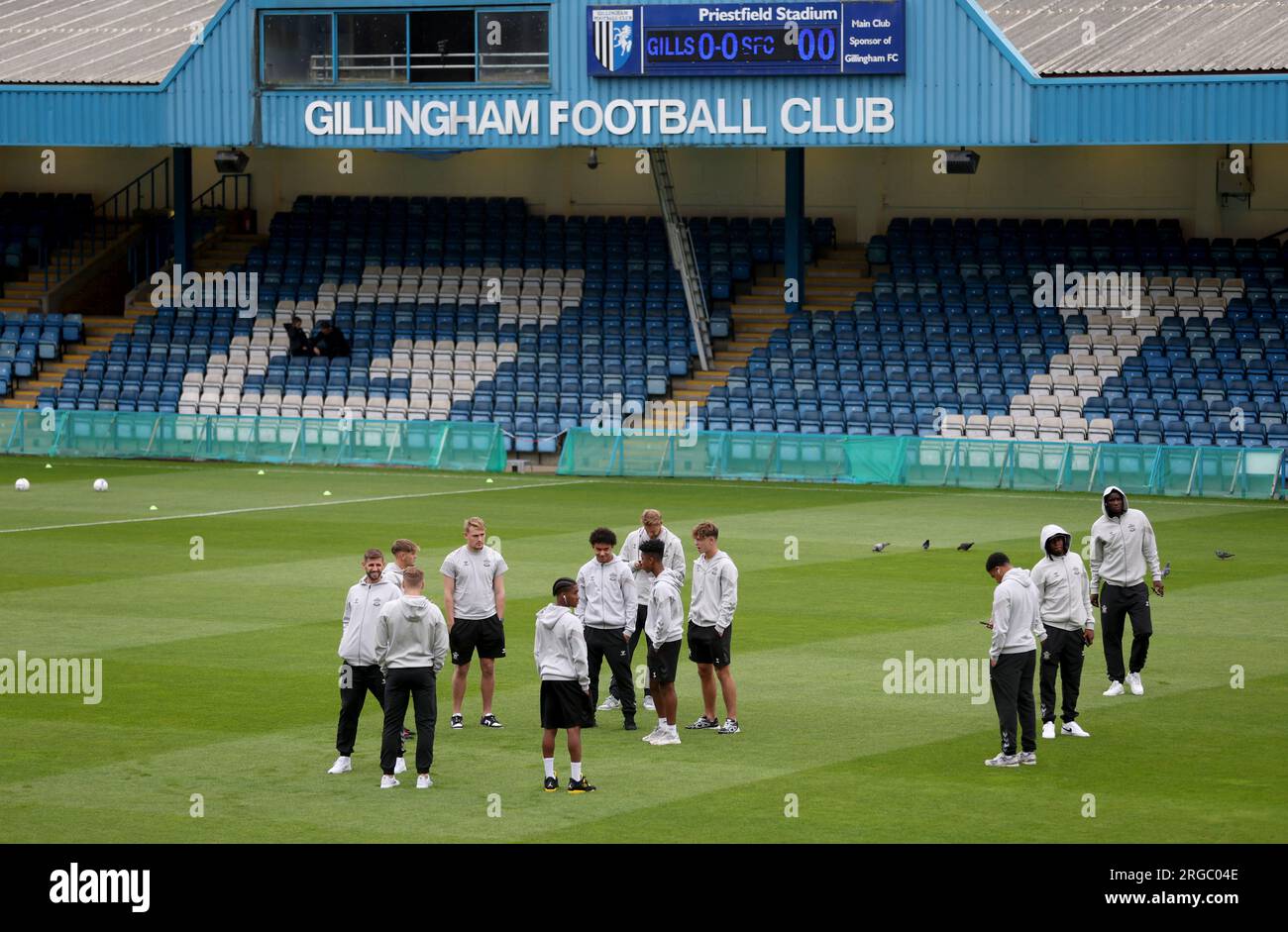 Southampton players check out the pitch ahead of the Carabao Cup first ...