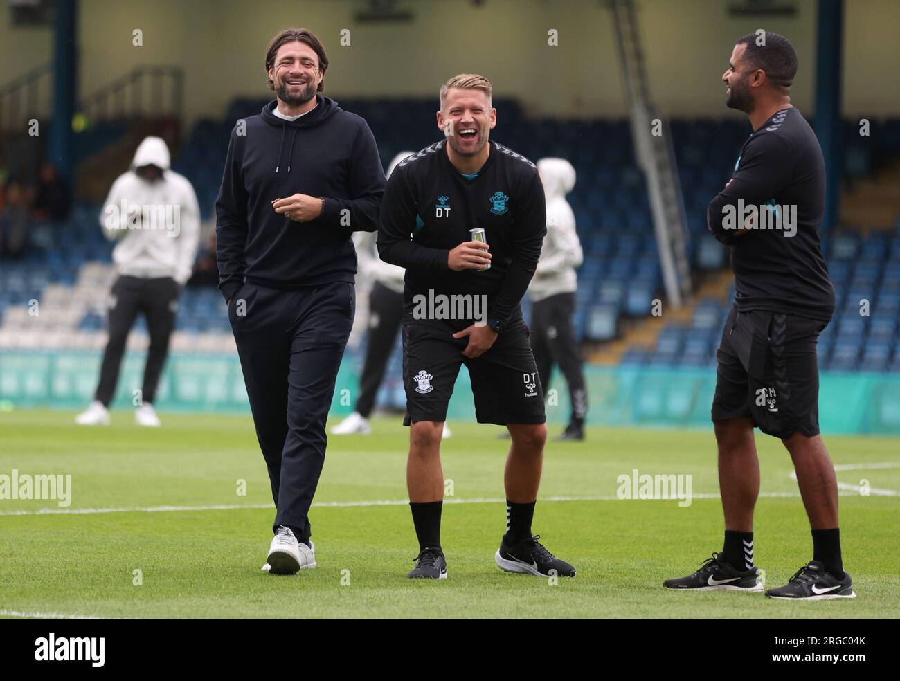 Southampton manager Russell Martin (left) on the pitch ahead of the ...