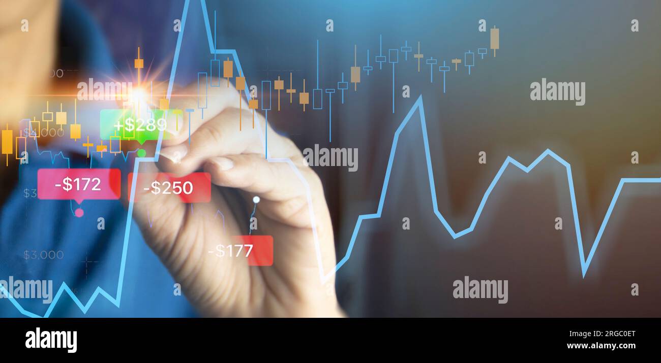 candlestick trading chart financial business stock market background ...