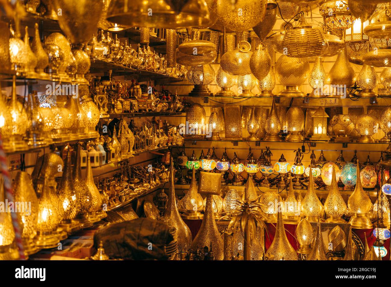 Traditional medina shops in Morocco Stock Photo - Alamy