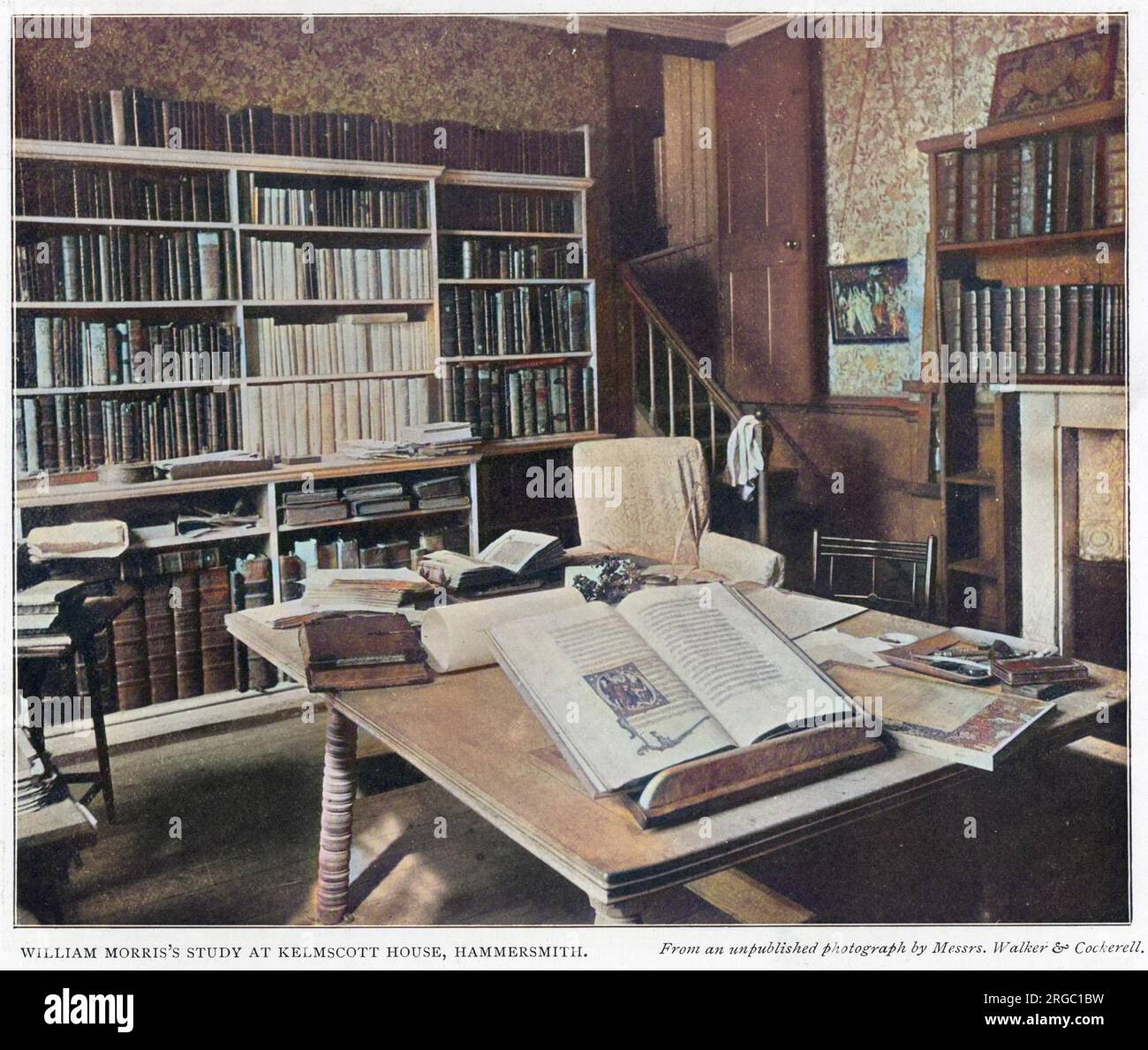 WILLIAM MORRIS English writer's study at Kelmscott House, Hammersmith ...