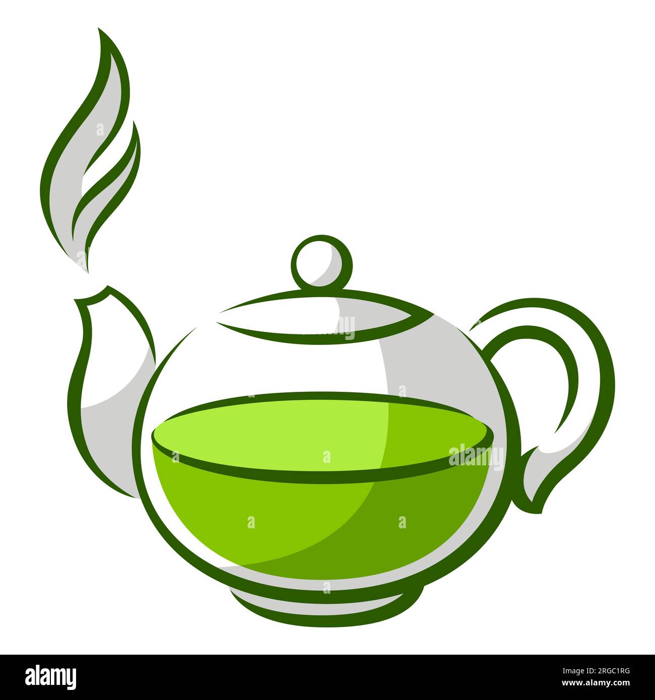 Glass teapot green tea steam Cut Out Stock Images & Pictures - Alamy