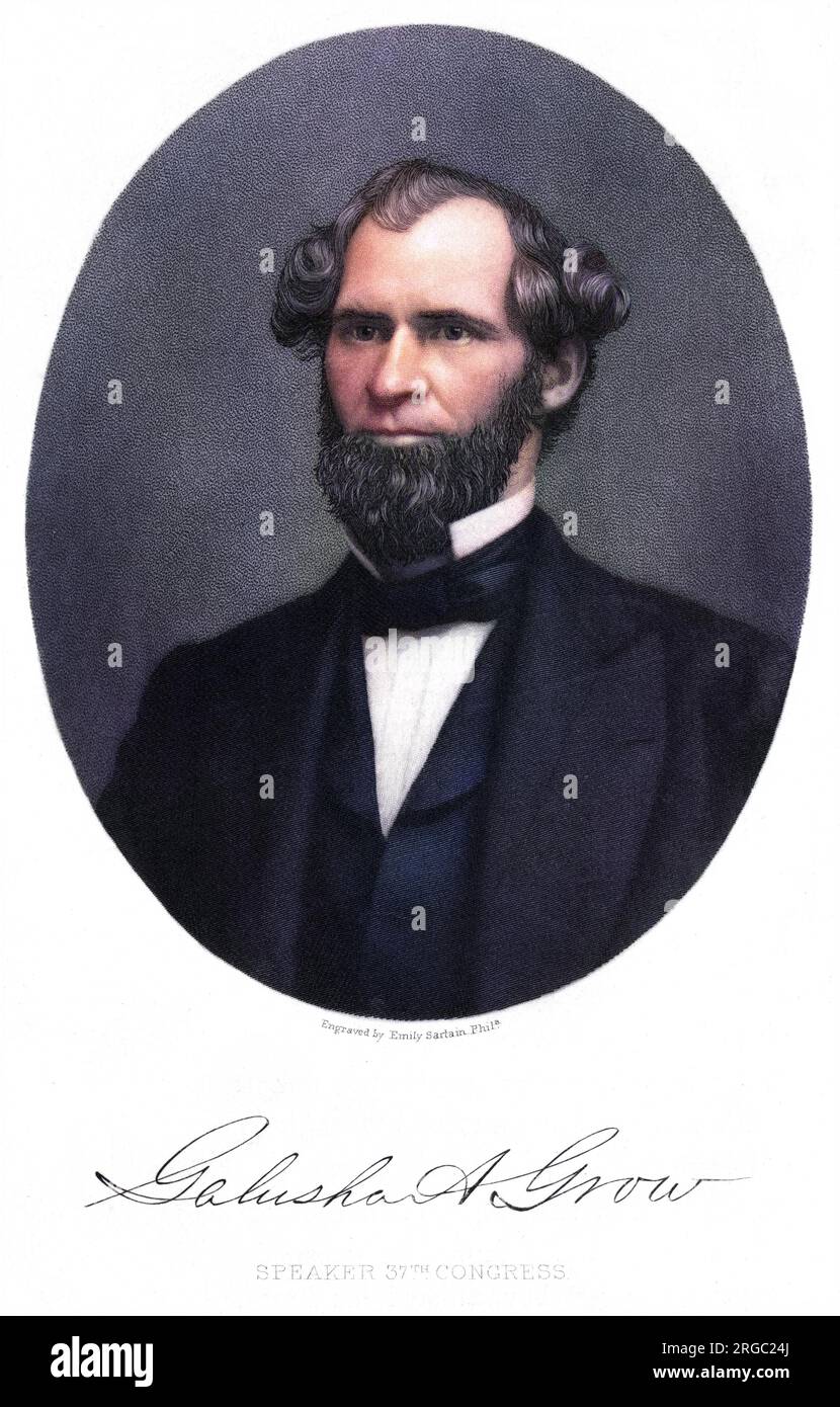 GALUSHA AARON GROW American statesman, Speaker of Congress with his ...