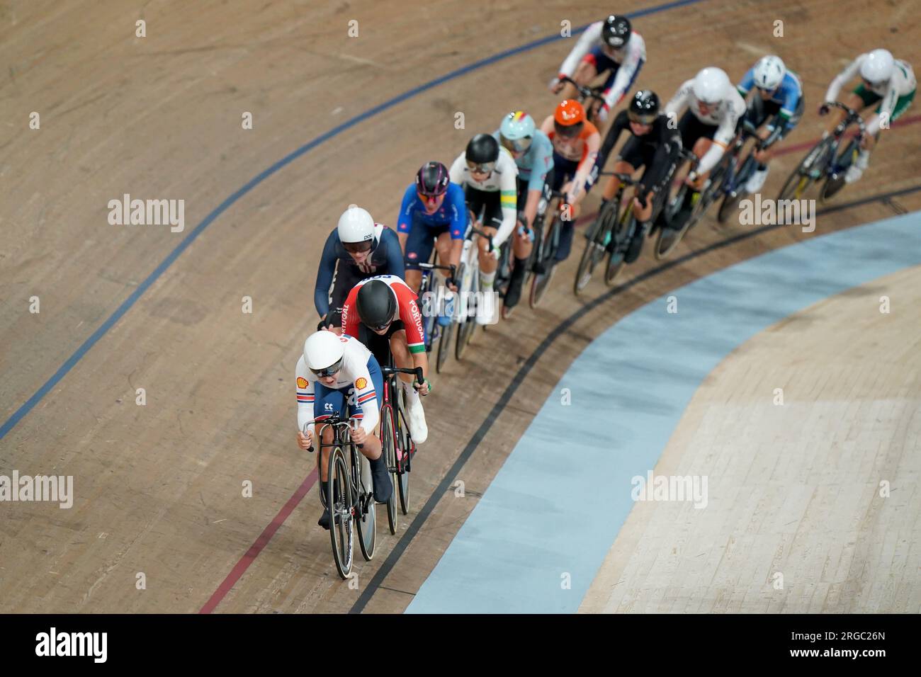 Great Britain's Neah Evans (below) competes in the Women's Elite Points ...