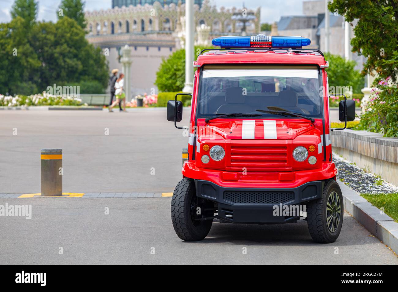 Moscow, Russia - July 10, 2023: special services electric vehicle. fire ...