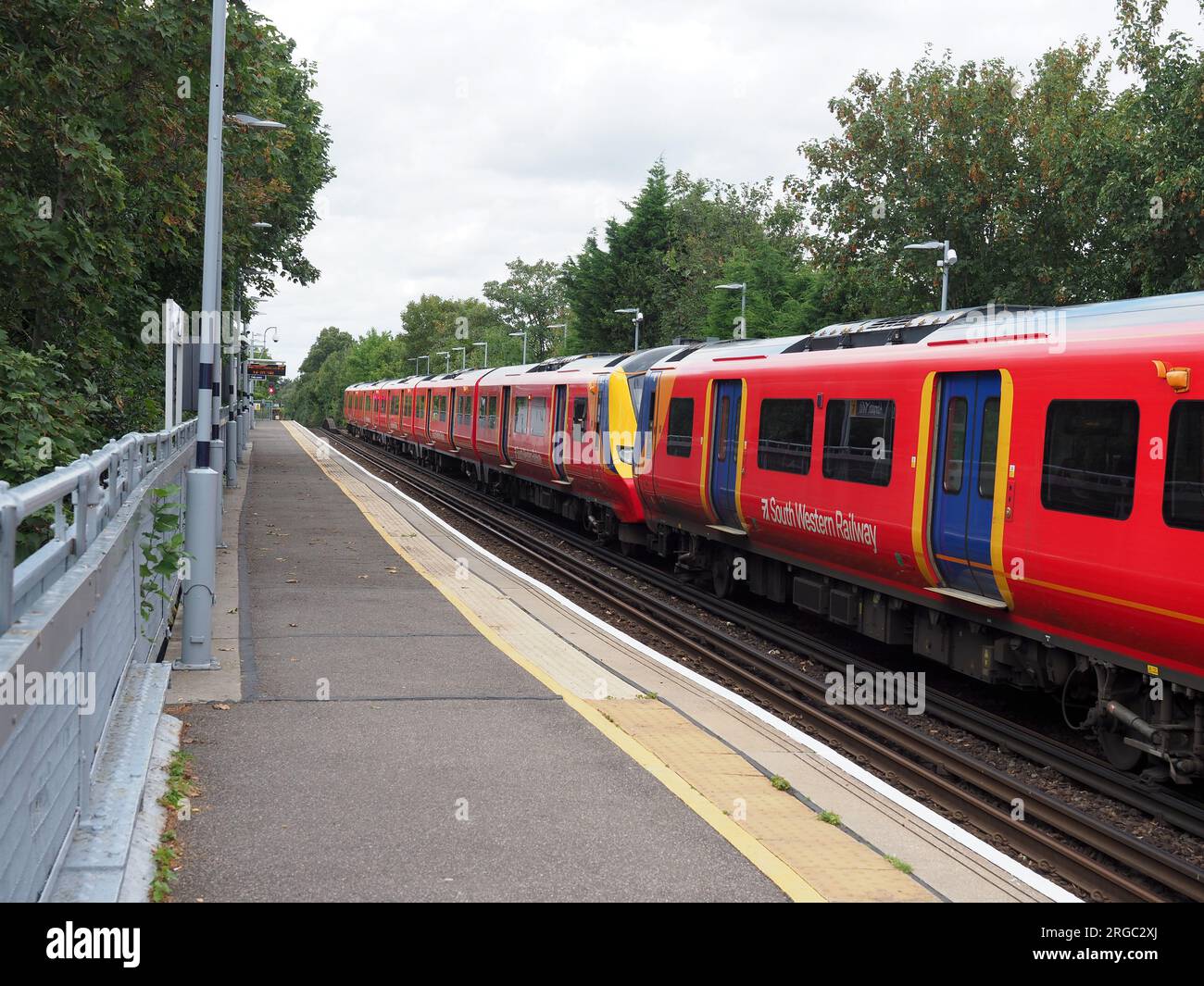 Two class 707 electric multiple units at Hampton Wick station in London ...