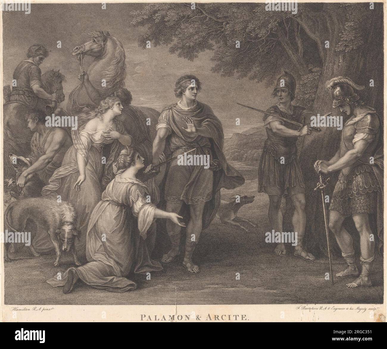 Palamon and Arcite by Francesco Bartolozzi Stock Photo - Alamy