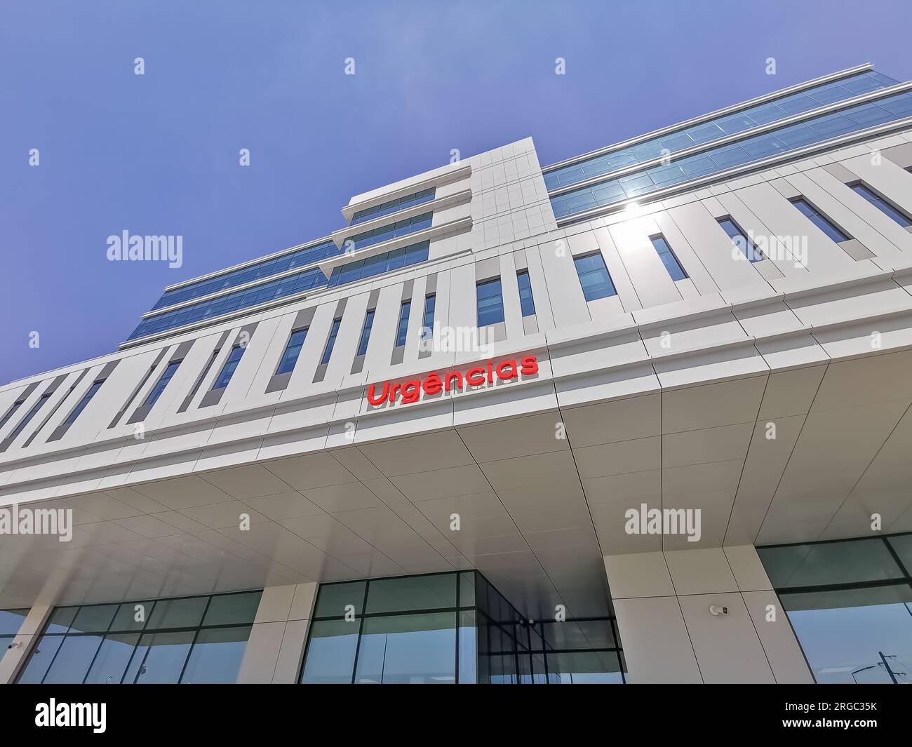 Luanda Angola - 03 24 2023: Exterior view at the emergency entry zone ...