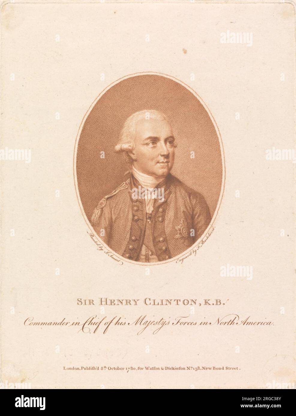 Sir Henry Clinton, K.B. 1780 by Francesco Bartolozzi Stock Photo - Alamy