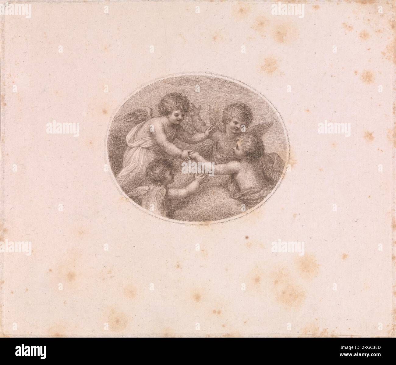 Vignette: Four Putti, Two Holding Hands by Francesco Bartolozzi Stock ...