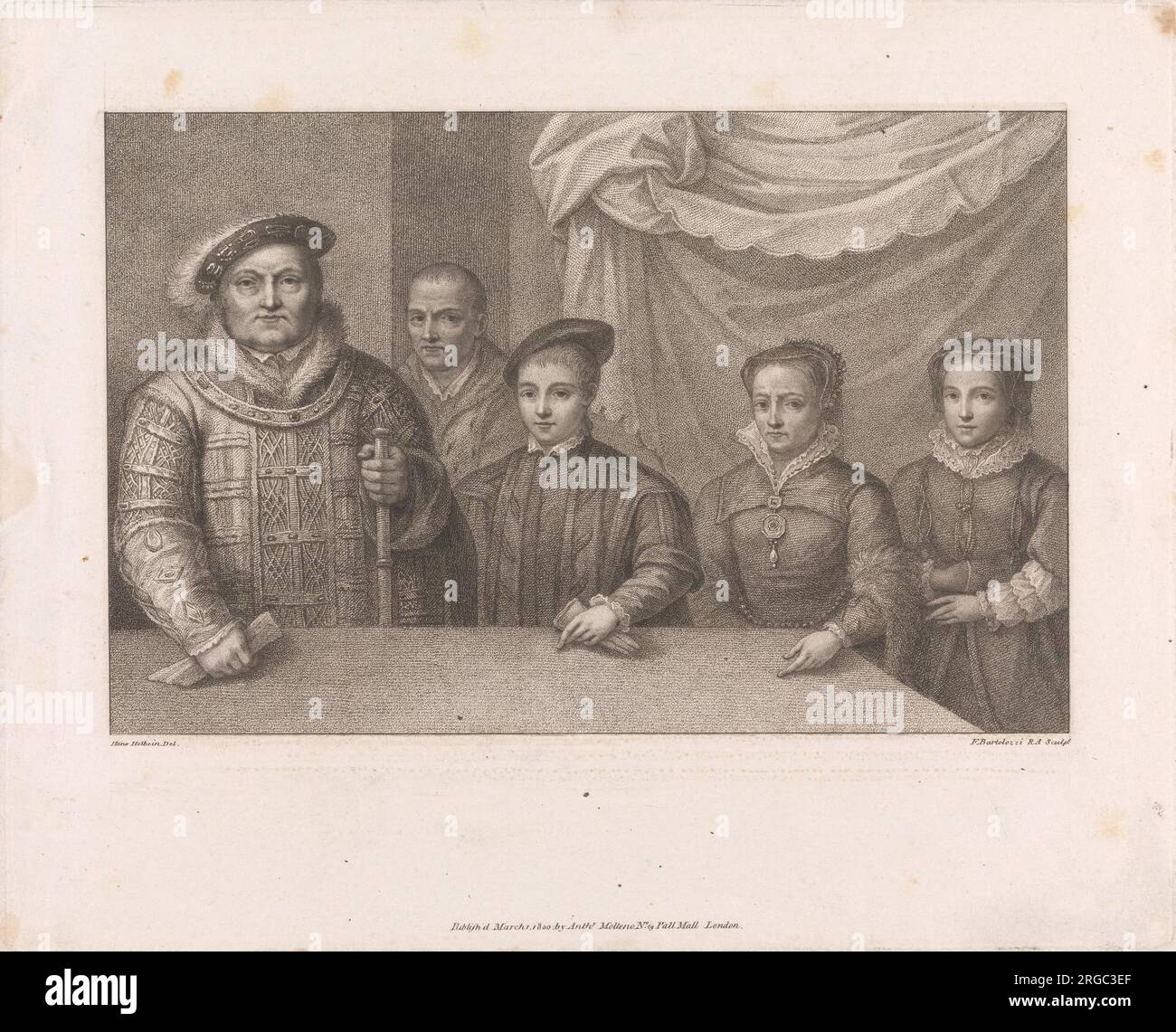 King Henry VIII with Will Sommers, Edward VI, Mary I, and Elizabeth I ...