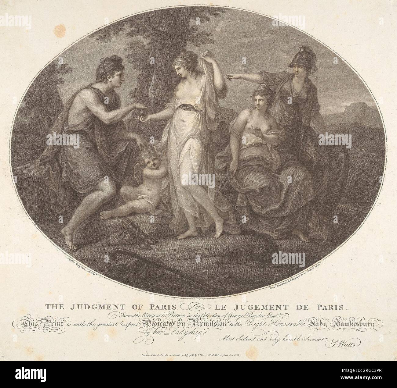 The Judgement of Paris 1788 by Francesco Bartolozzi Stock Photo - Alamy