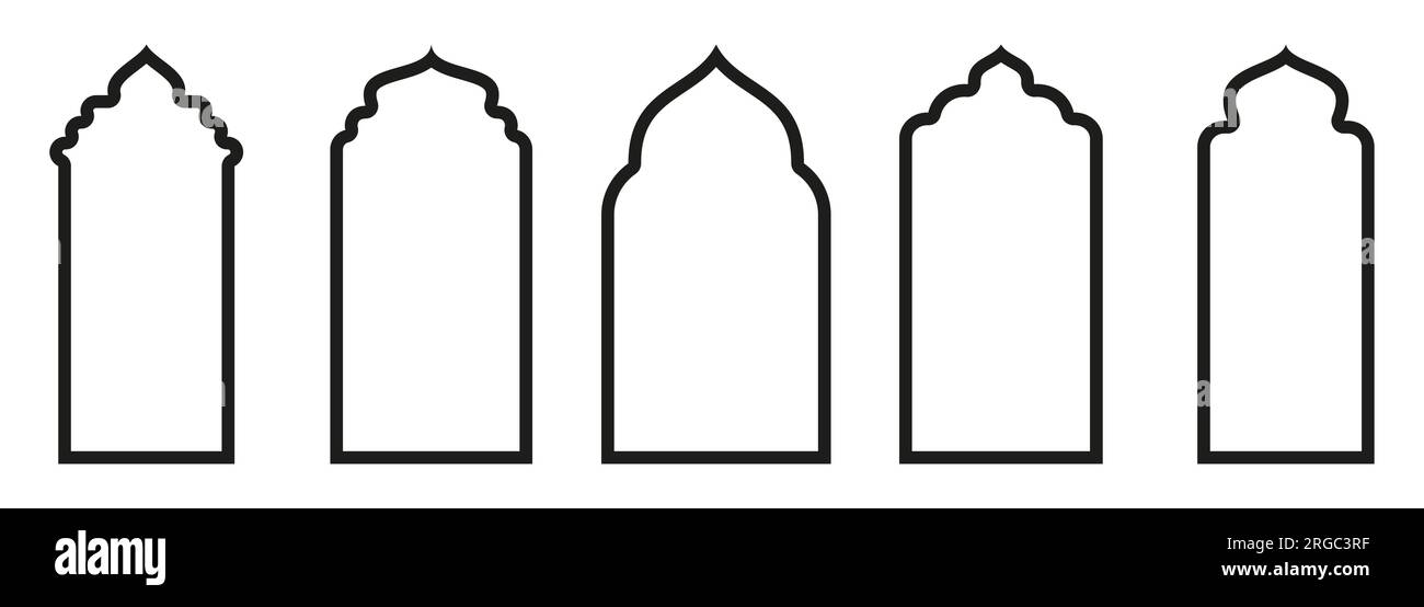 Shape Islamic door and window silhouette Arabic arch. Collection of ...