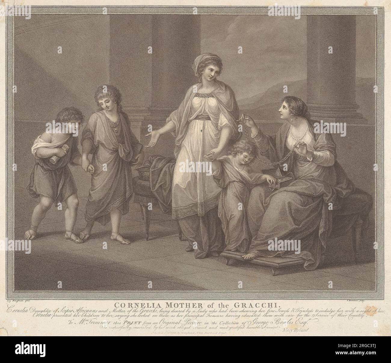 Cornelia, Mother of the Gracchi 1788 by Francesco Bartolozzi Stock ...