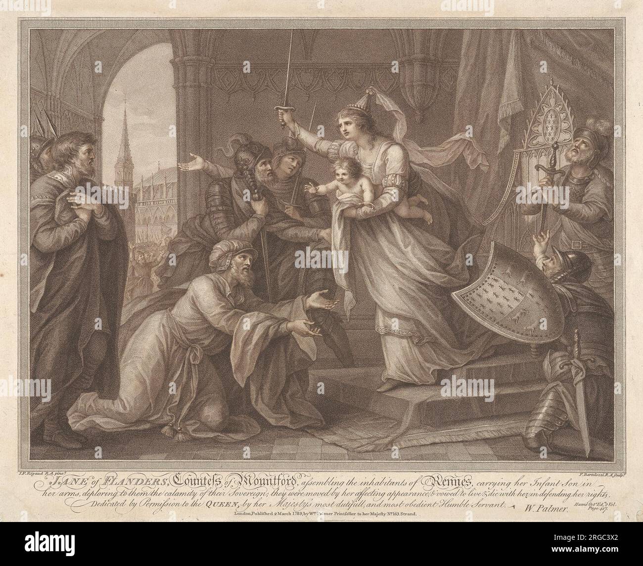 Jane of Flanders, Countess of Mountford assembling the Inhabitants of ...