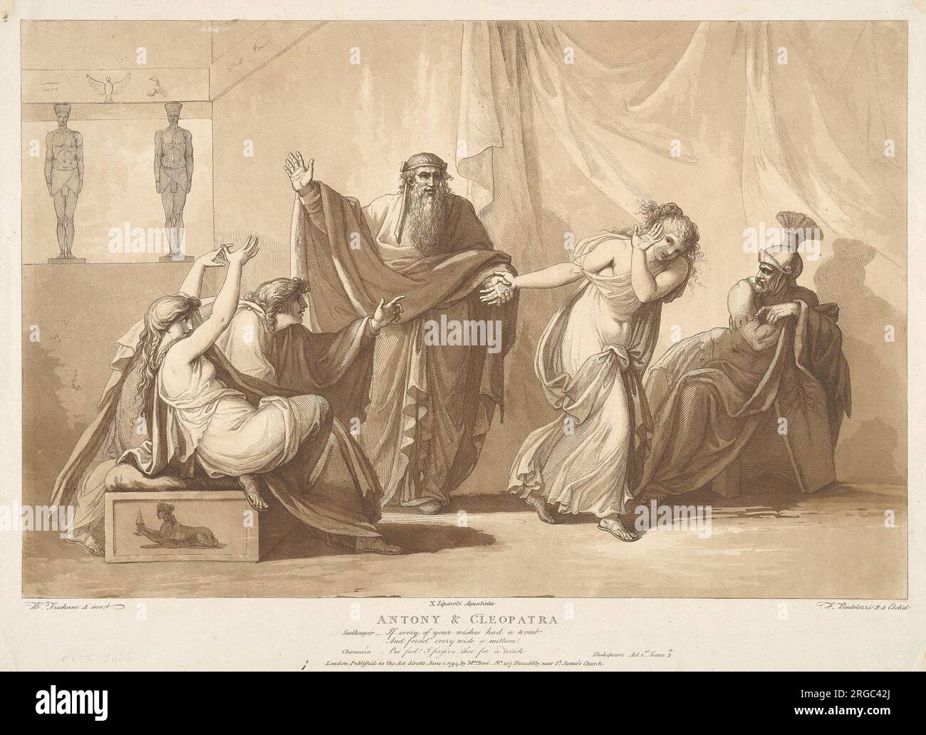 Antony and Cleopatra, Act I, Scene II 1794 by Francesco Bartolozzi ...