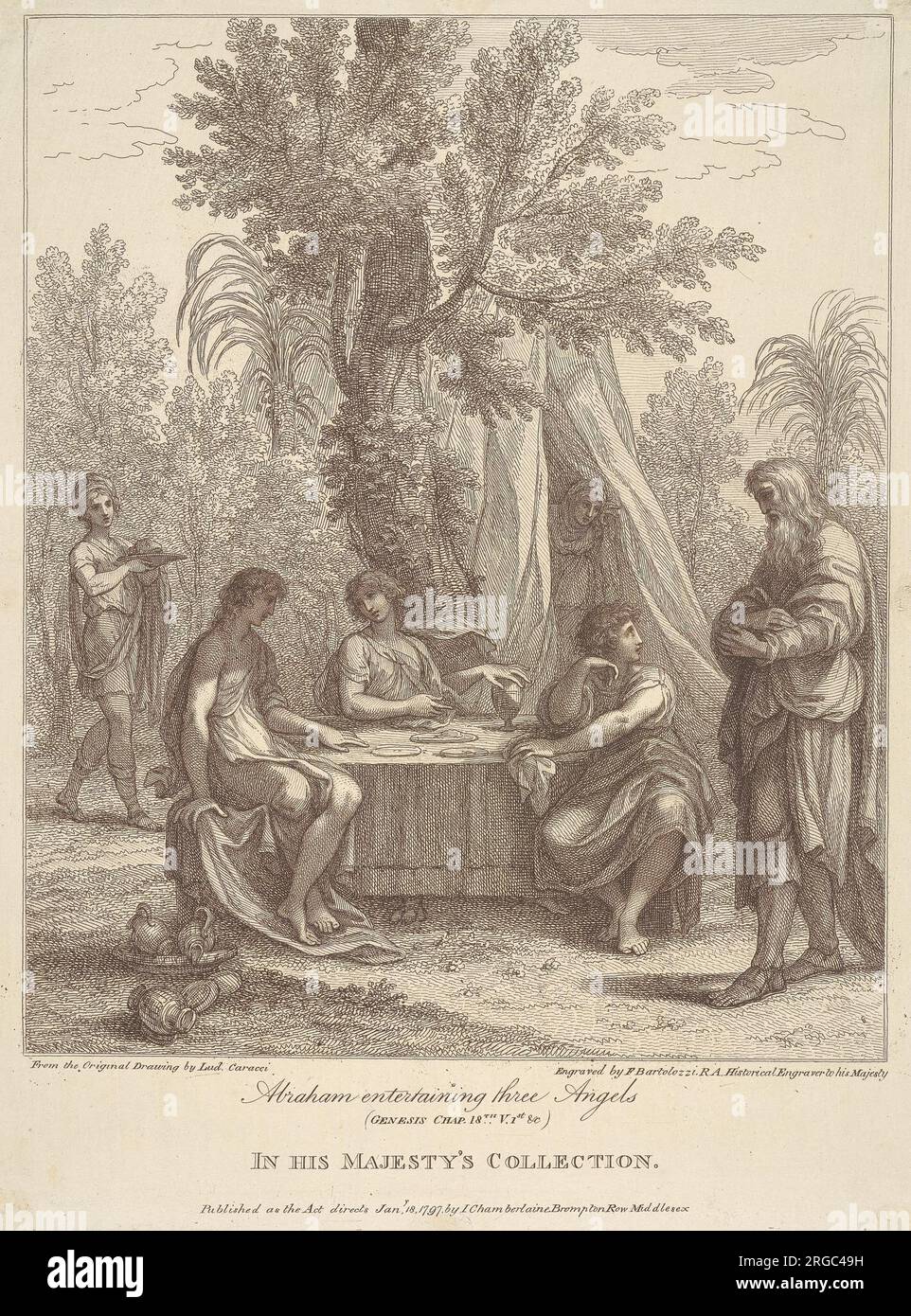 Abraham entertaining Three Angels, Genesis 18, v. 1 by Francesco ...