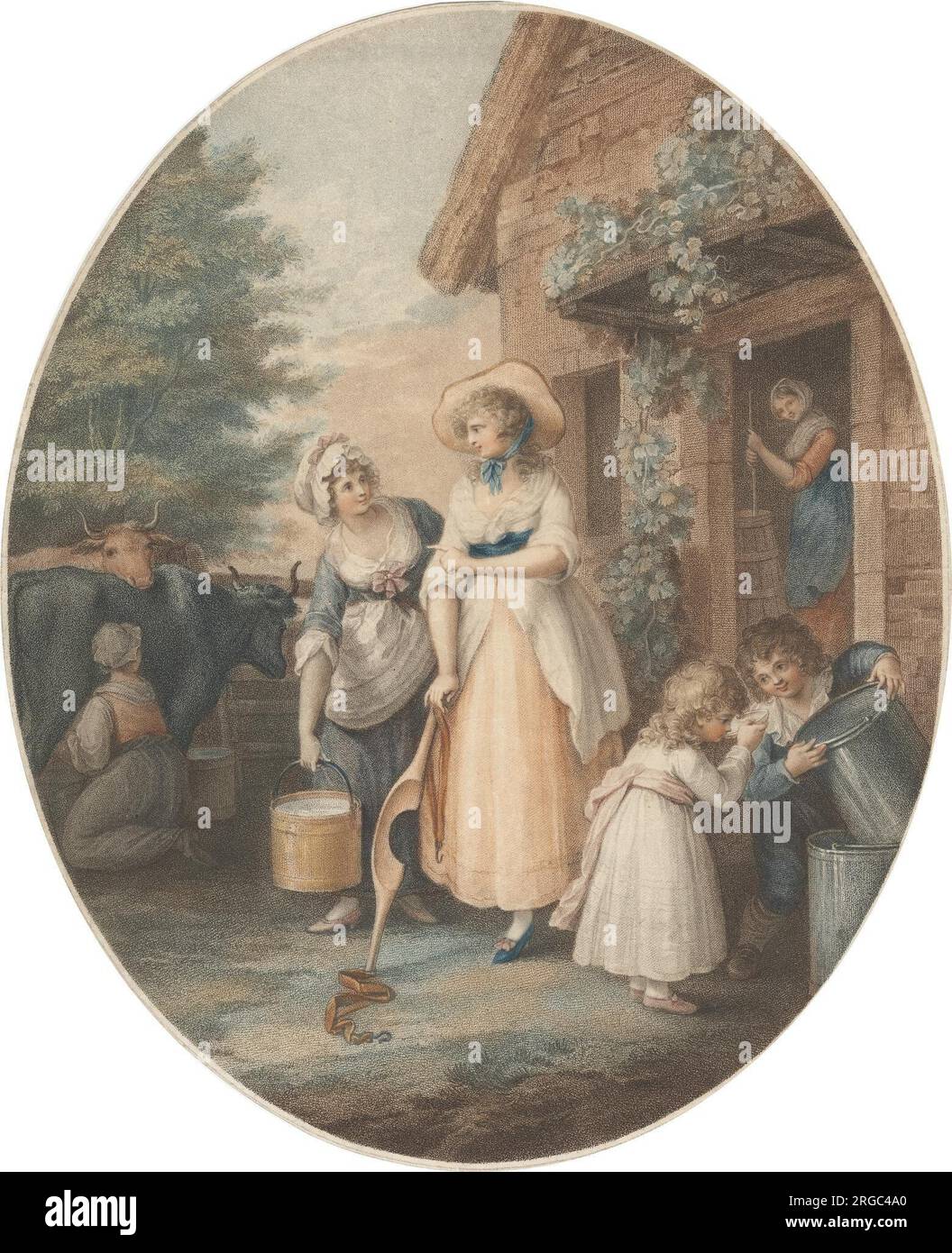 Hand colored etching with stipple hi-res stock photography and images ...