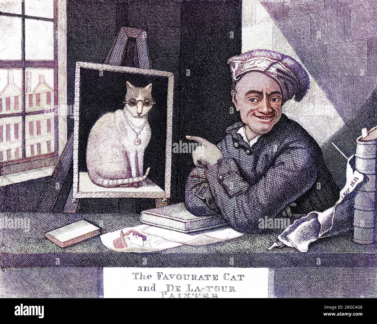 The FAVOURITE CAT and DE LA TOUR, PAINTER' French artist Stock Photo ...