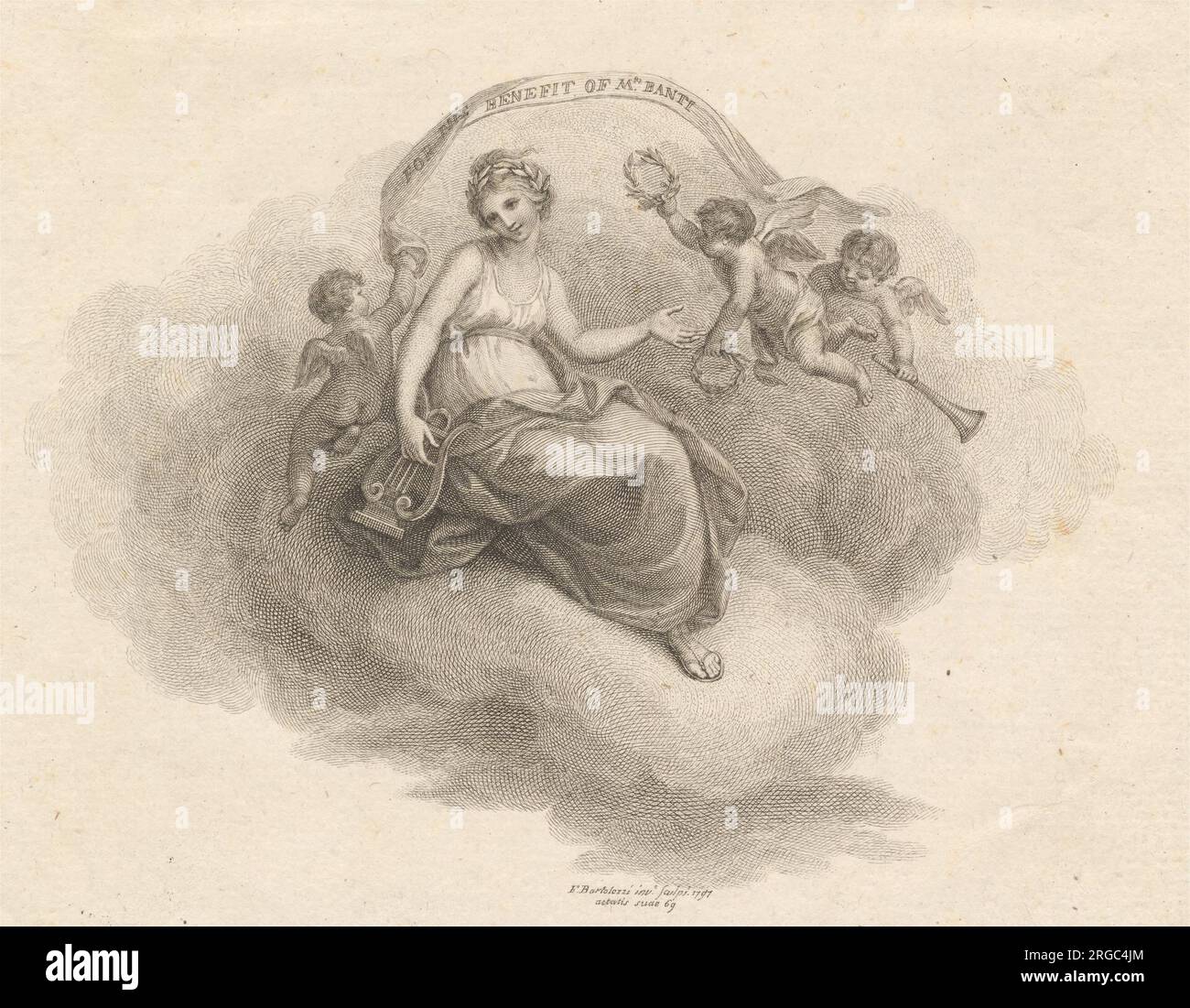 Ticket for the Benefit of Madame Banti by Francesco Bartolozzi Stock ...