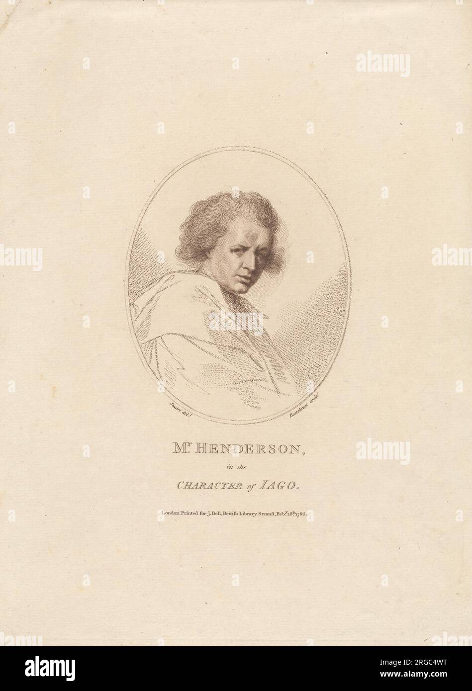 John Henderson as Iago 1786 by Francesco Bartolozzi Stock Photo - Alamy